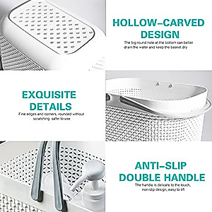 Plastic Organizer Storage Baskets with Handle, Plastic Shower Caddy for Bathroom, Dorm, Bedroom and Kitchen, Free Two Bottles of Shower