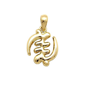 NYFASHION101 Polished Adinkra Symbol Gye Nyame Micro Pendant for Necklace in Gold-Tone