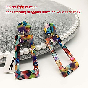 CIBIRICH Acrylic Earrings for Women Multicolor Resin Earrings Statement Dangles Drop Earrings