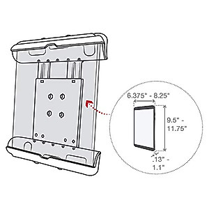 RAM Mounts RAM-HOL-TAB17U Tab-Tite Tablet Holder for Apple iPad Gen 1-4 with Case + More Compatible with RAM B 1" and C 1.5" Size Round Ball Bases