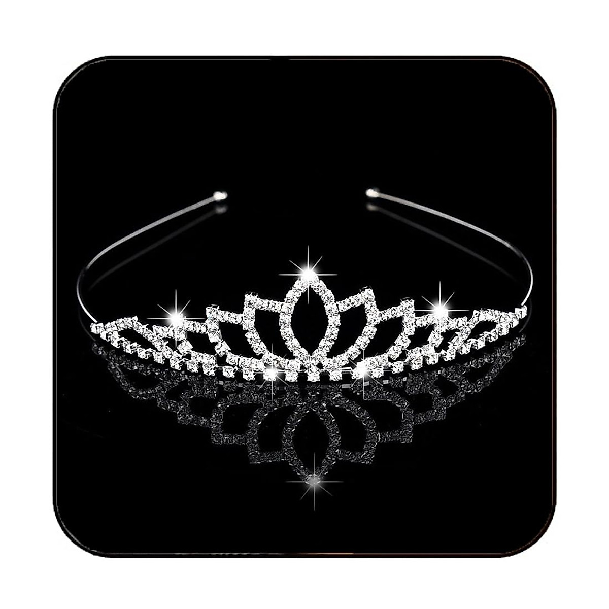 Kilshye Silver Tiaras and Crowns Rhinestone Wedding Tiara Birthday Prom Crown Hair Accessories for Women (B)