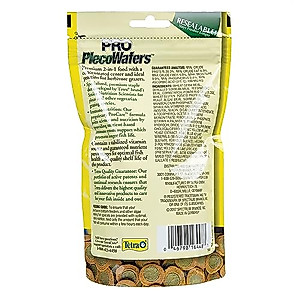 Tetra PRO PlecoWafers 5.29 Ounces, Nutritionally Balanced Vegetarian Fish Food for Bottom Feeders, Concentrated Algae Center