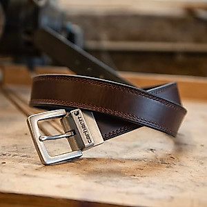Carhartt Men's Casual Rugged Oil Finish Reversible Belts, Brown/Black, 46