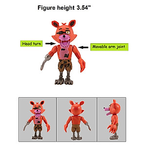 NA Toysvill FNAF Action Figures (Set of 6 pcs) | Inspired by Five Nights at Freddy’s Toys Figurines Set, Cake Toppers, Party Set, Collectible Toys for Kids, Height About 4 inches