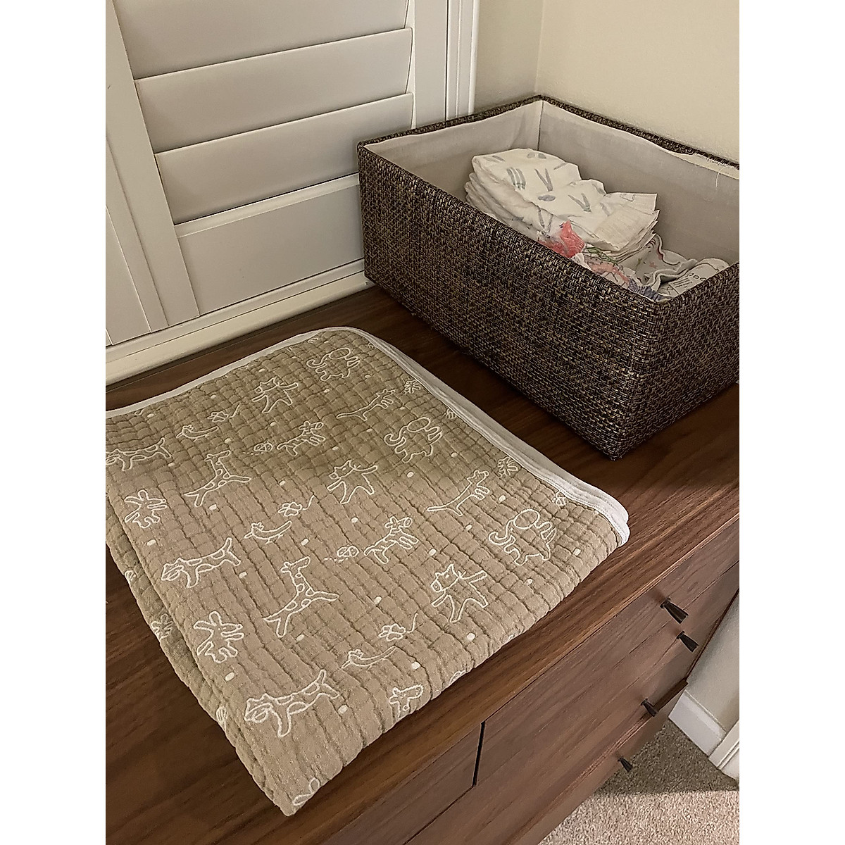 Kawaii Baby Blanket - Double Layer Thick Cotton Reversible Unisex Soft Nursery Crib Blanket, Newborn Infant Toddlers, Jacquard Cotton Unisex Swaddle 80 x 100 cm, Parachute