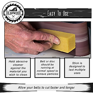 DCT Abrasive Belt Cleaner – 4.5in Belt and Disc Sander Abrasive Cleaning Stick, Belt Sander Cleaner Block