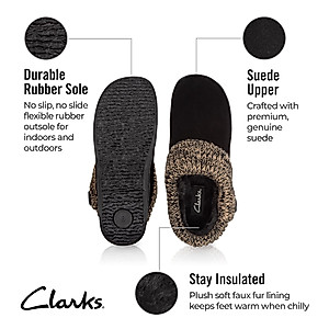 Clarks women's Knit Scuff Slipper, Black, 9 M US
