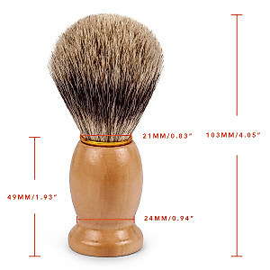 QSHAVE 100% Best Original Pure Badger Hair Shaving Brush Handmade. Real Wood Base. Perfect for Wet Shave, Safety Razor, Double Edge Razor