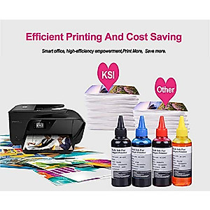KSI Ink Refill kit 6x100ml forHP 950 951 932 933 60 61 952 902 901 62 63 64 65 21 22 920 940 934 564 711 970 971 94 95 96 Refillable Ink Cartridge for HP Envy 4500 4520 5643 OfficeJet 6500a 6500 6000.