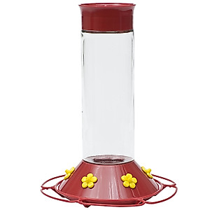 Perky-Pet 209B-1SR Our Best Glass Hummingbird Feeder with Perches, Built-in Ant Moat and Bee Guards - 30 oz Outdoor Garden Décor Hummingbird Feeder