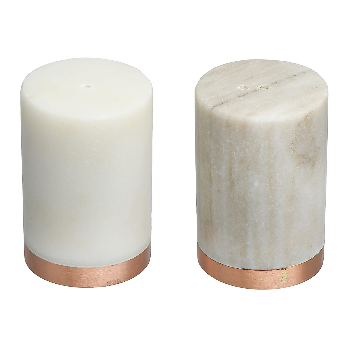 Creative Co-Op Marble Salt and Peper Shakers (Set of 2)