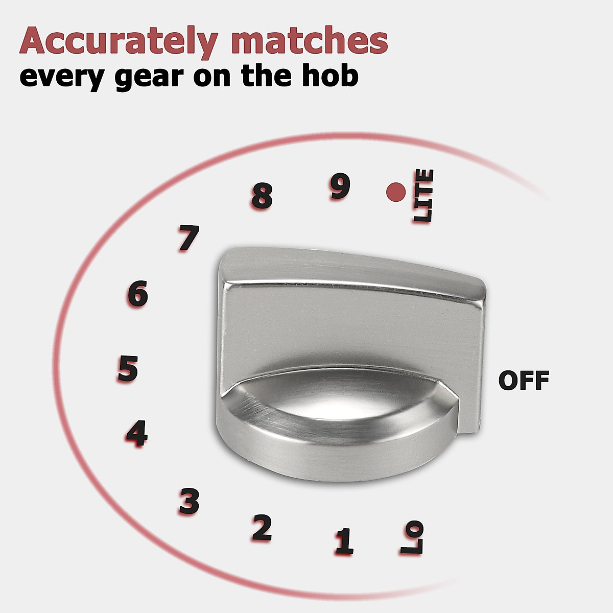 Funmit 5 Pack WB03X25796 Heavy Duty Burner Knob Exact Compatible with General Electric(GE) Stove Range Replaces AP5986232 WB03T10326 PS11721433 B071RXPPGF 4362262 Cooktop, Silver