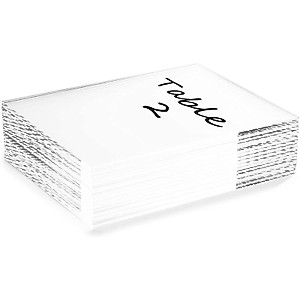 Bright Creations Clear Acrylic Place Cards for Weddings, Table Seating (5x7 In, 20 Pack)