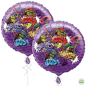 Teenage Mutant Ninja Turtle Balloons | 2 Pack | TMNT Ninja Turtle Party Decorations and Supplies | Sticker