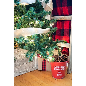 BarnwoodUSA Christmas Tree Collar or Box Made of Reclaimed Wood Rustic Skirt Replacement Blocks Kids & Pets, Adds Farmhouse Charm Natural, Hook-&-Loop Strip Panels, 30x22.5 in., Whitewash