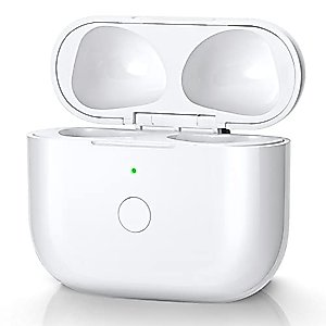 Wireless Charging Case Replacement Compatible with AirPods 3rd Generation, Air Pods 3 Charger Case with Pairing Sync Button - White