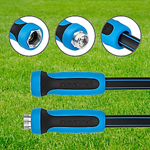 Fevone 3 ft Garden Hose, 2-Year Warranty Offered by Manufacturer, Hose Reel Leader Hose, Hybrid Polymer, Kink Resistance, 3/4" GHT Aluminum Fittings, 5/8" ID, 600 PSI, Drinking Water Safe (GH8)