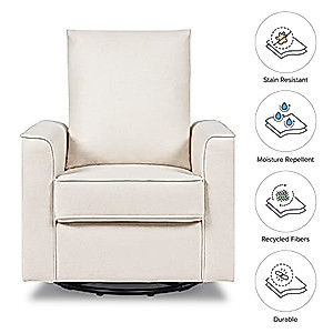 Million Dollar Baby Classic Alden Swivel Glider in Performace Cream Eco-Weave, Water Repellent & Stain Resistant, Greenguard Gold & CertiPUR-US Certified