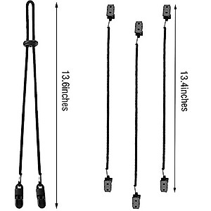 Black Adjustable Hat Strap Clips Windproof Strap Clips Retainers Anti-Lost Strap with Cord Locks for Sports (Classic Style)