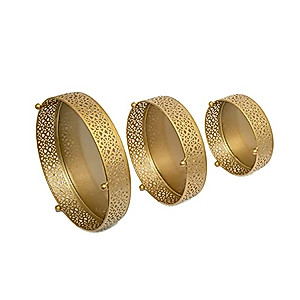 Beingreat 3-Piece Cake Stands Set, Round Metal Cake Stands Dessert Display Cupcake Stands for Birthday Wedding Anniversary Party Gold (8” 10” 12”)