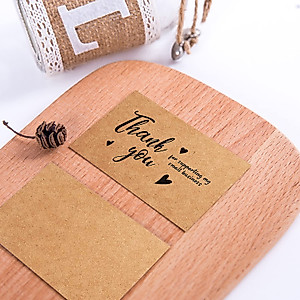 STRONGER 120 Pcs Thank You Cards Small Business, Mini 6 Styles Kraft for Supporting Notes Shopping Thanks Greeting Retail Store Owner Goods Customer,Gift Cards, Funeral 3.6x2.1 Inch