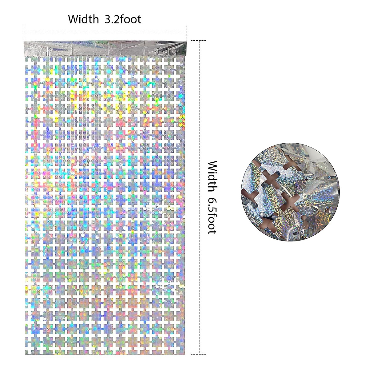 5 Packs Disco Foil Curtain, Retro 70s Disco Silver Metallic Foil Curtain Backdrop for Disco Bachelorette Party,Bridal Shower, Wedding Supplies