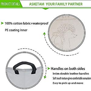 ASKETAM Fabric Laundry Basket Canvas Laundry Hamper for Dirty Clothes Toy Organizer Kid Nursery Room Decor Basket (hedgehog)