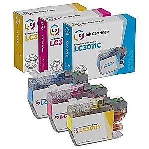 LD Compatible Ink Cartridge Replacements for Brother LC3011 (Cyan, Magenta, Yellow, 3-Pack)