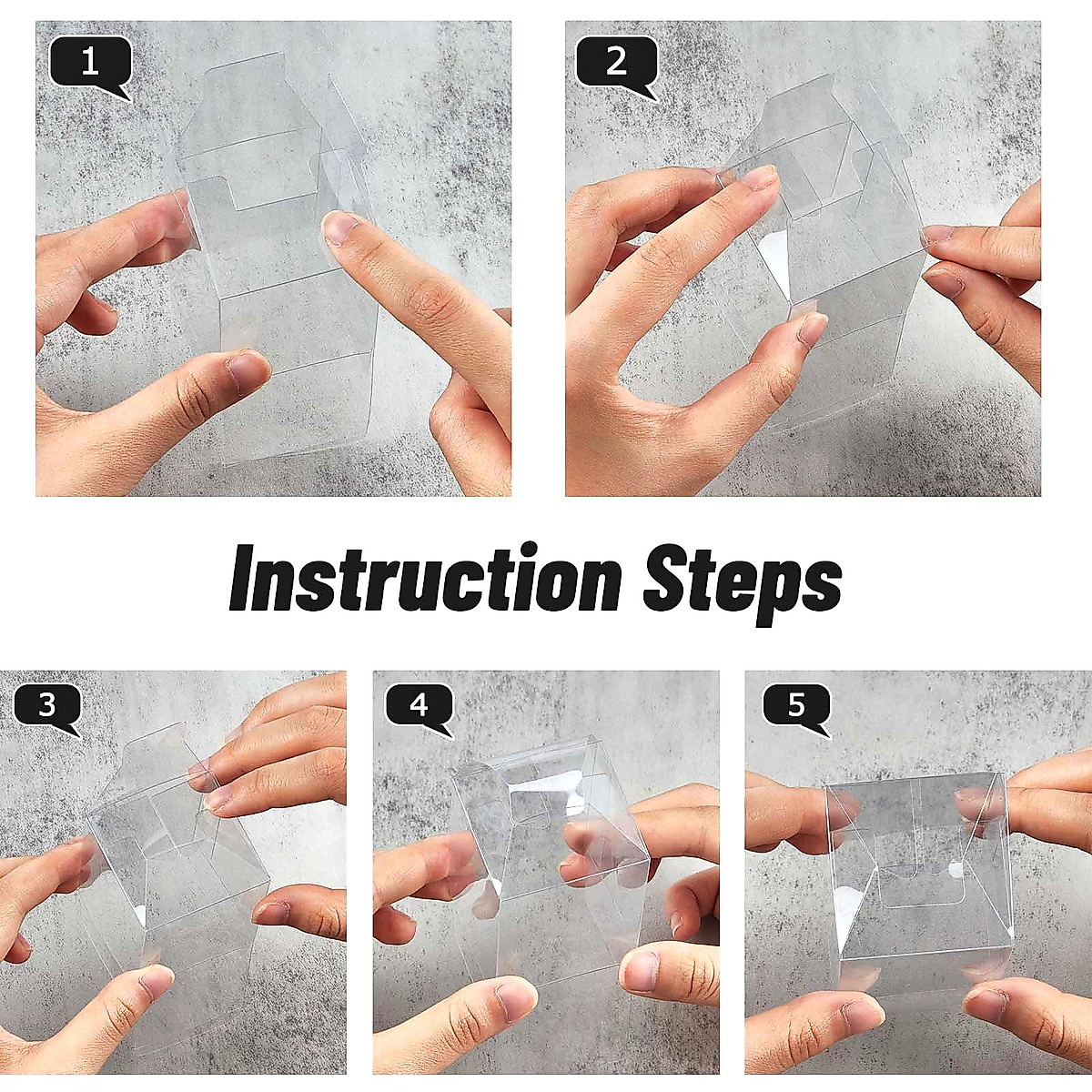 Jutieuo 100 Pack 2x2x2 Inches Clear Favor Boxes with Ribbons, Transparent Cube Treat Boxes for Candy Mini Cupcake & Chocolate Bomb, Individual Macaron Packaging Box for 2