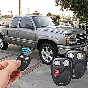 OGATOO Key Fob Replacement Fits for Chevy Silverado Avalanche Suburban Tahoe SSR GMC Sierra Yukon Saturn Vue Cadillac Escalade 2003 2004 2005 2006 2007, 3 Button #LHJ011 Car Remote Control Set 2