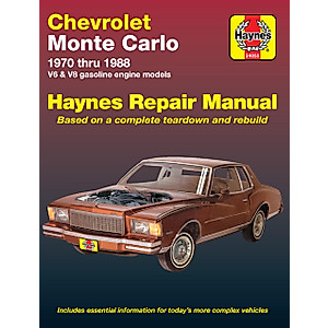 Chevrolet Monte Carlo (70-88) Haynes Repair Manual (Does not include information specific to diesel engines. Includes thorough vehicle coverage apart ... exclusion noted) (Haynes Repair Manuals)