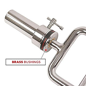 Sunny Health & Fitness 34" Olympic Triceps Bar with Ring Collars, Small