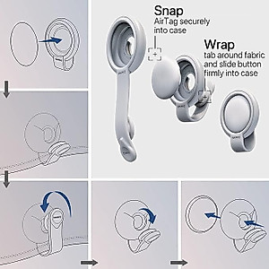 WAIRCO Airtag Holder - Revolutionary Secure Snap Closure for Apple Airtag | Multi-Fabric Easy Attachment | Anti-Scratch Protective GPS Tracker Case, Kids, Seniors, Pet Collars & Luggage (Pink)