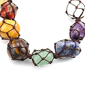 Tree of Life 7 Chakra Stones Dream Catchers Healing Crystals Gifts Feng Shui Witchy Room Decor for Women Hangings for Curtain Cars