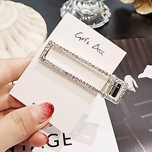 8 Pack Shining Rhinestone Alligator Hair Clips Bling AB Crystal Duck Bill Hair Barrettes Sparkly Geometric Hair Pins Hair Accessories for Women