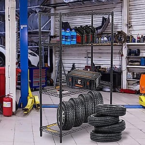 XCVBDE 4-Tier Storage Shelves 36''x14''x54'' Height Adjustable Garage Storage Shelves Heavy Duty Pantry Shelving Metal Utility Shelves Wire Rack for Home Kitchen Laundry Room Organization（Black）