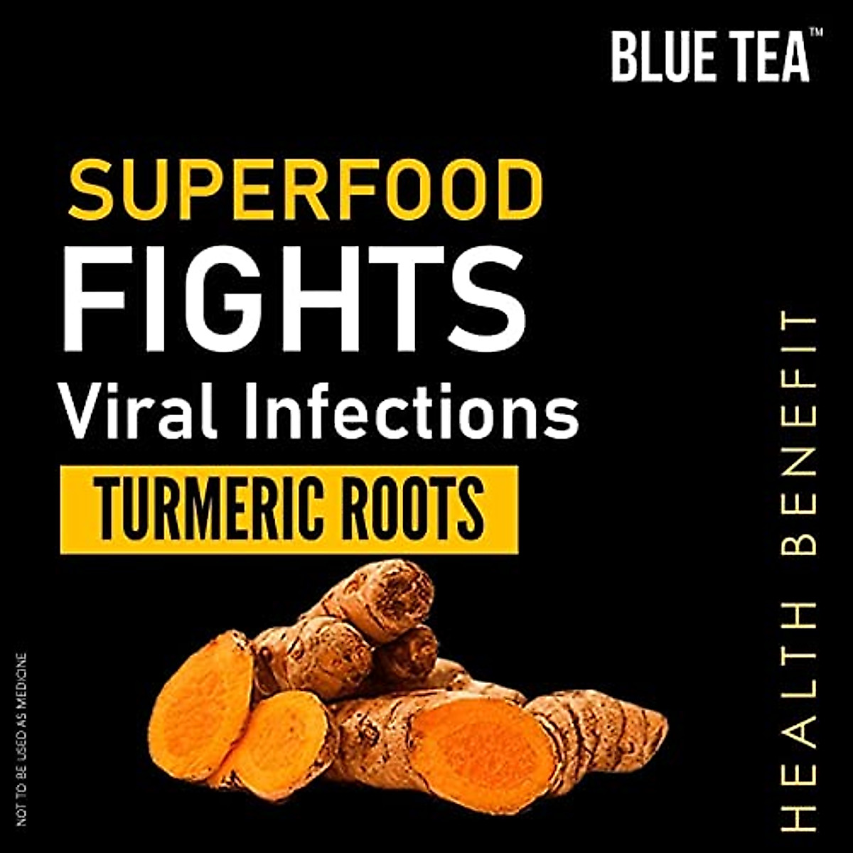 BLUE TEA - Turmeric Ashwagandha Tea - 30 Plant Based Tea Bags | PRIME SAVING DAY | AYURVEDIC BLEND | Turmeric Tea - High in Curcumin - CAFFEINE FREE | Non-GMO - Vegan - Gluten Free | Reusable Tin Pack