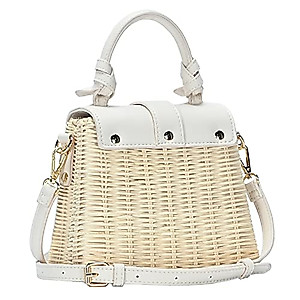 Madison West - The Stella Top Handle Satchel Style Crossbody Bag for Women - Bone