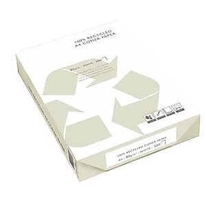 Q Connect 100% Recycled Multifunctional A4 80 gsm Copier Paper - 5 x Reams of 500 Sheets Per Box