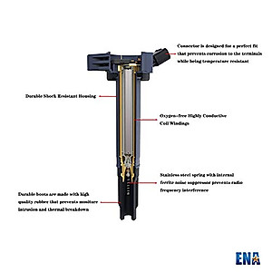 ENA Ignition Coil Pack Set of 6 Compatible with Ford Mazda Mercury Escape Five Hundred Freestyle Taurus 3.0L V6 Replacement for DG500 DG513 FD502