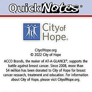 AT-A-GLANCE 2023 Monthly Planner, 8-1/4" x 11", Large, QuickNotes, City of Hope, Monthly Tabs, Pocket, Black (76PN0605)