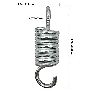 Hammock Chair Hanging Swing Spring - 700LB Capacity Hammock Spring for Hanging Basket Chairs Hammock and Porch Swings (Silver)