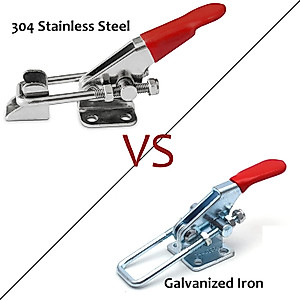 CUKAYO 2pcs Heavy Duty Toggle Clamp Capacity 400LBs, 304 Stainless Steel Adjustable U Bolt Holding Quick Release Latch (40323-2pcs)