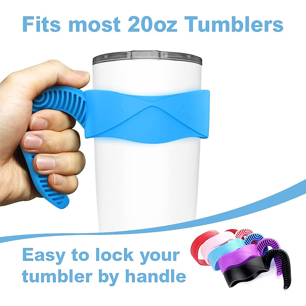 Hyturtle 1Pcs Stylish and Functional Purple Tumbler Handle For 20oz Cups - Secure Grip, Lightweight, Dishwasher Safe - Ideal for Travel and Outdoor Activities - BPA Free