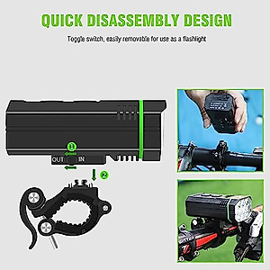 Satino L15 Bike Light for Night Riding Super Bright 1400 Lumen Rechargable USB Mountain Headlight- 10 LED, 8 Modes IP66 Waterproof Aluminum Alloy Road MTB Bicycle Front Rear Light Set