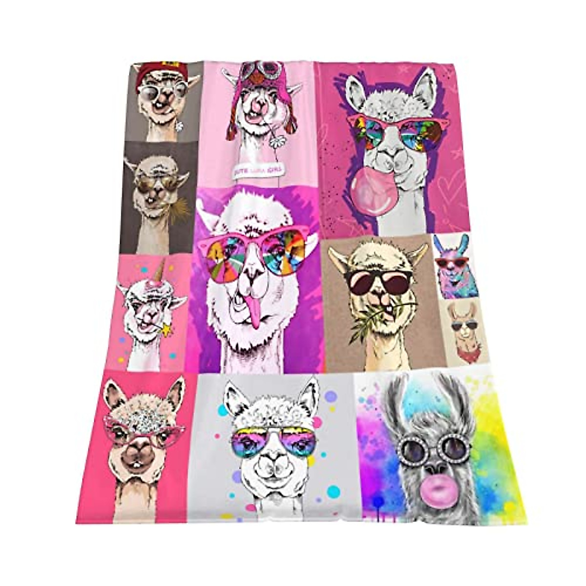 Llama Blanket Premium Velvet Lightweight Flannel Blanket Cute Soft Warm Throw Blanket Fluffy Cozy Fleece Blanket Llama Bed Blanket Suitable Available in All Seasons for Women Men Boys Girls(60"x80")