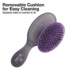 Olivia Garden OG Brush Styler, To Smooth and add Shine, All hair Types, pocket-size, perfect for travel, removable cushion, scalp hugging shape massages the scalp, for women, men and children, Black