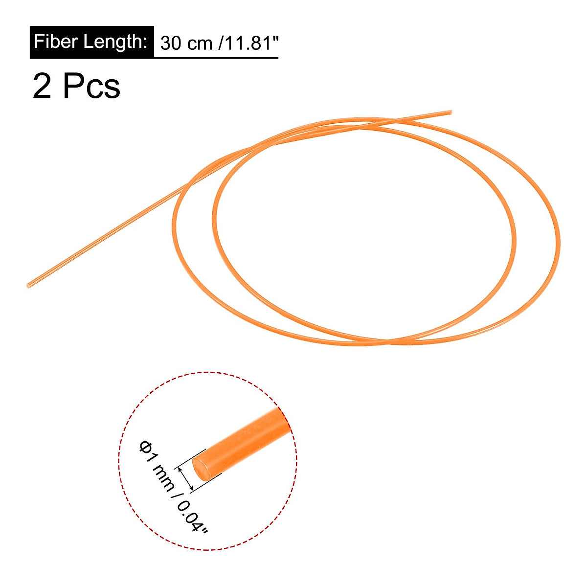 MECCANIXITY Fiber Optic Rods PMMA 1mmx30cm for Sight Filament Orange Pack of 2