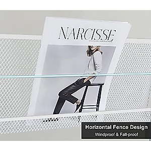 Magazine Rack Brochure Display Rack Steel Magazine Rack, Library Exhibition Hall Exhibition Literature Poster Organizer Rack 4 Tiers, Easy to Assemble (Color : White)