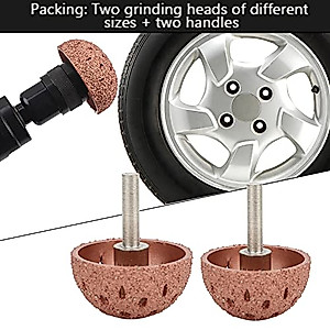 Bowl Type Tire Buffing Wheel, 1.65" & 2.15" Grinding Head Tungsten Steel Buffing Wheel for Pneumatic Tire Repair, Furniture Polish, Rust Paint Removal Tools(2Pcs)